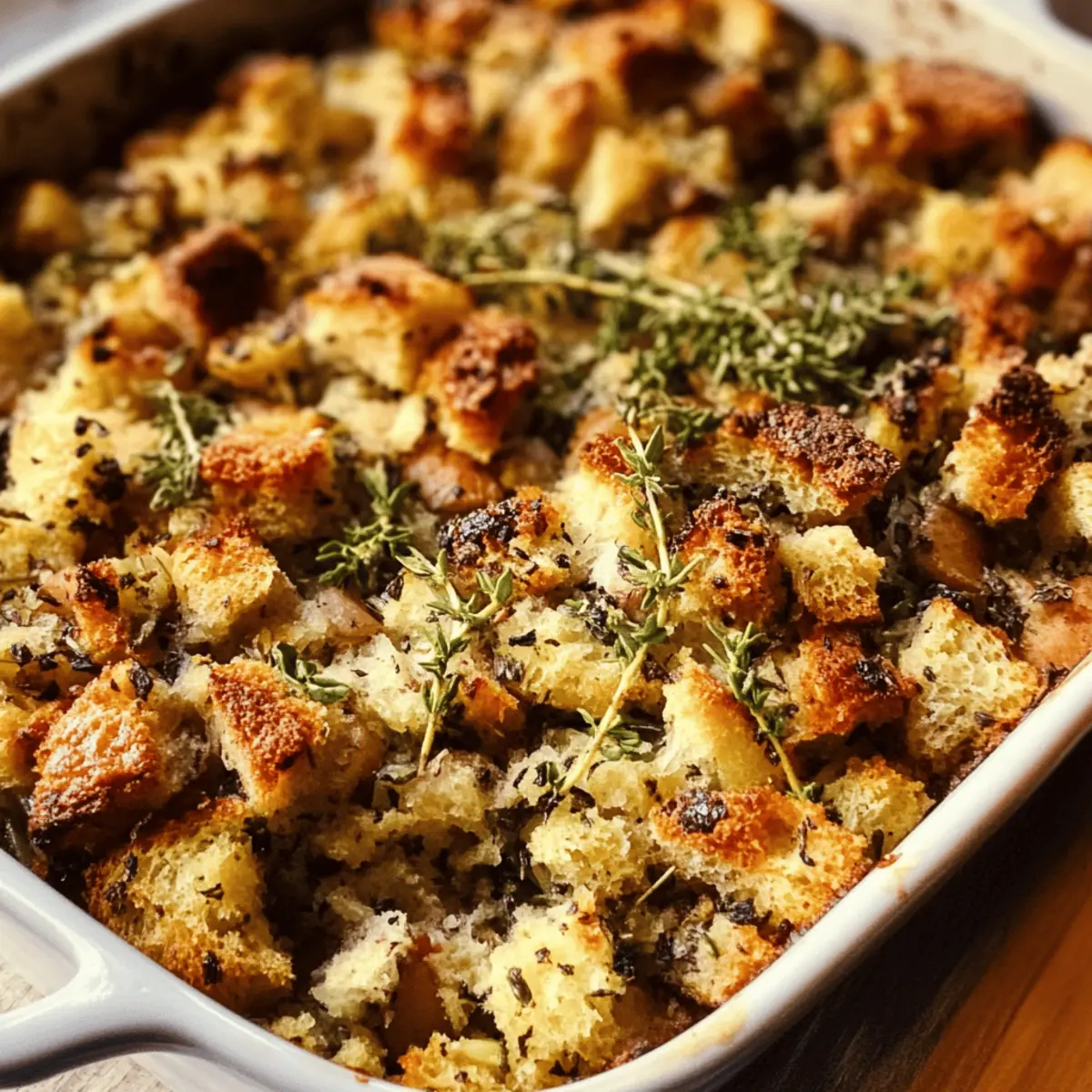 Easy Stuffing with Herbs: Comforting Golden Flavor